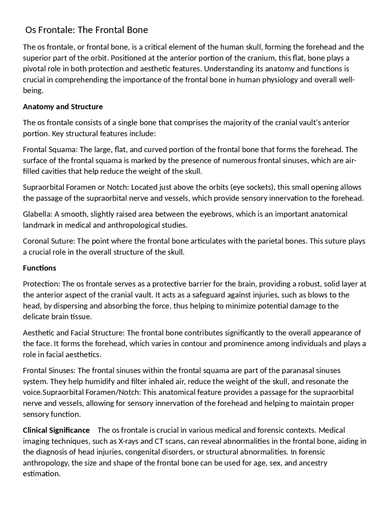 Os frontale- Anatomy and Structure, Functions, Clinical significance ...