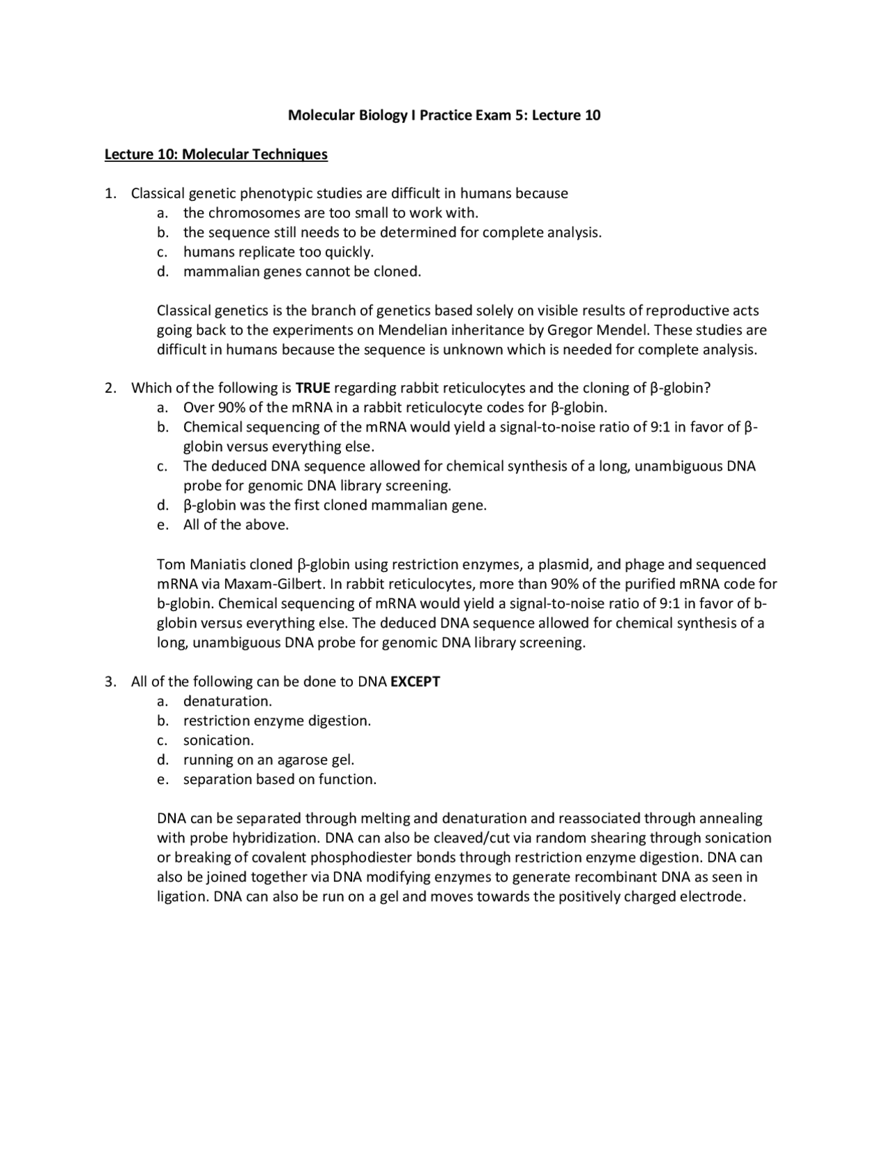Molecular Genetics: Cloning, Restriction Enzymes, and Genome Mapping ...