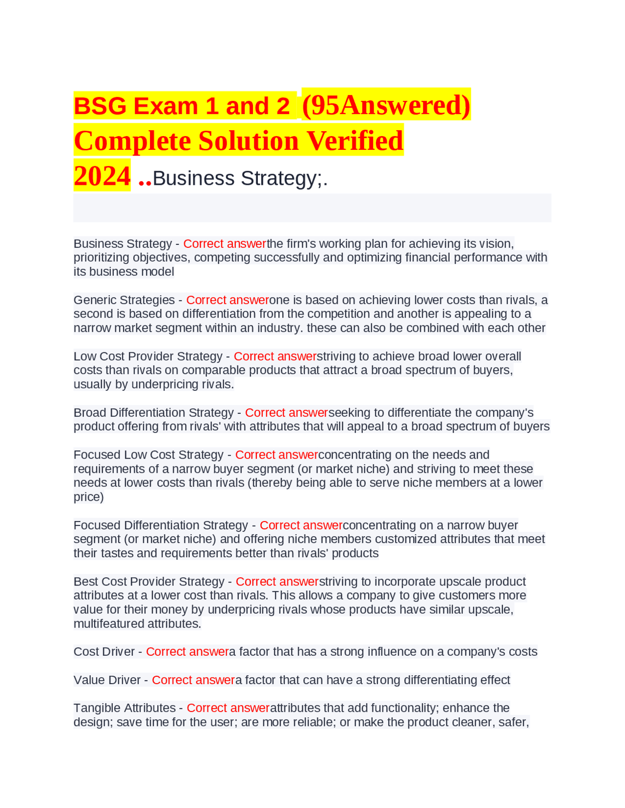 Business Strategy and Competitive Advantage: Key Concepts and Tests ...