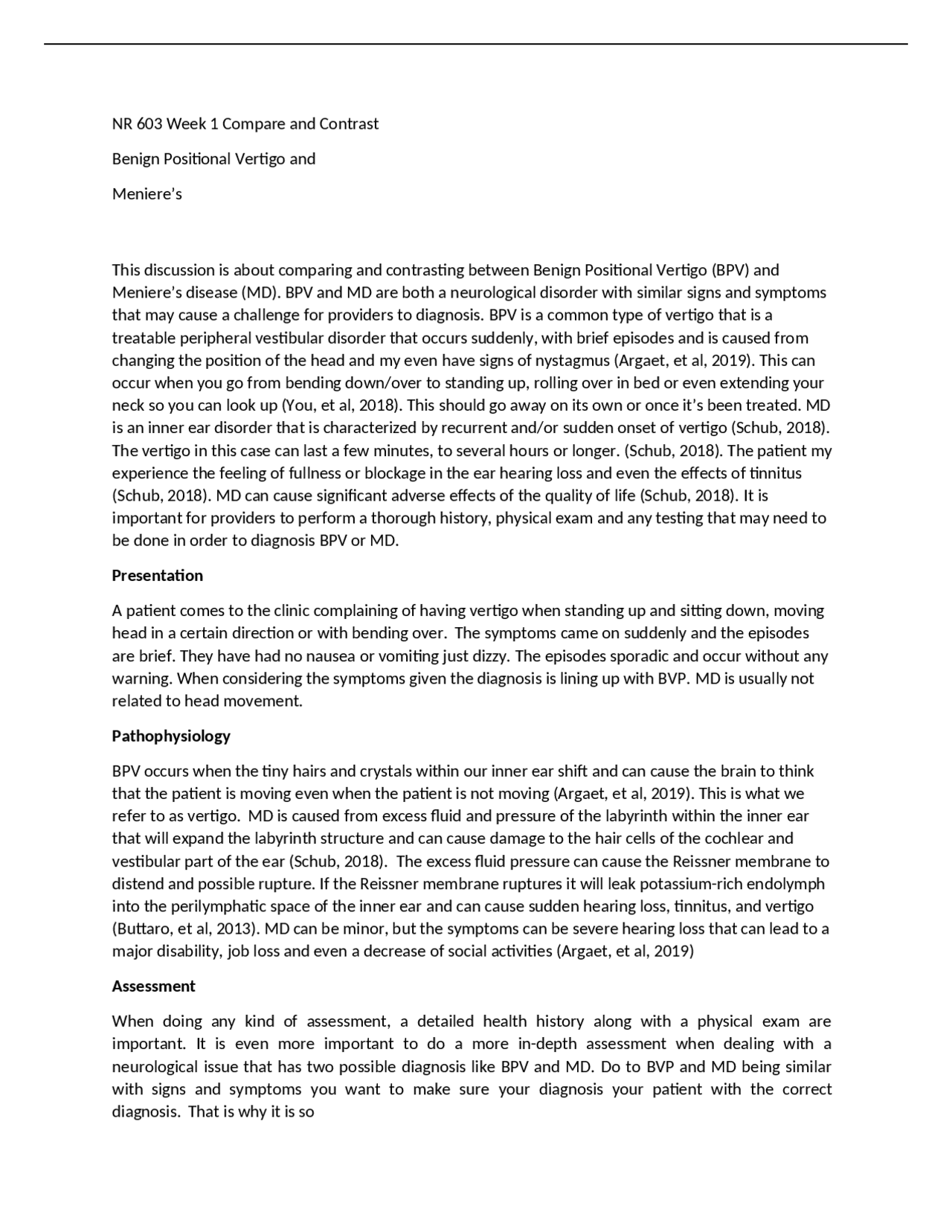 Benign Positional Vertigo vs. Meniere's Disease: Diagnosis ...