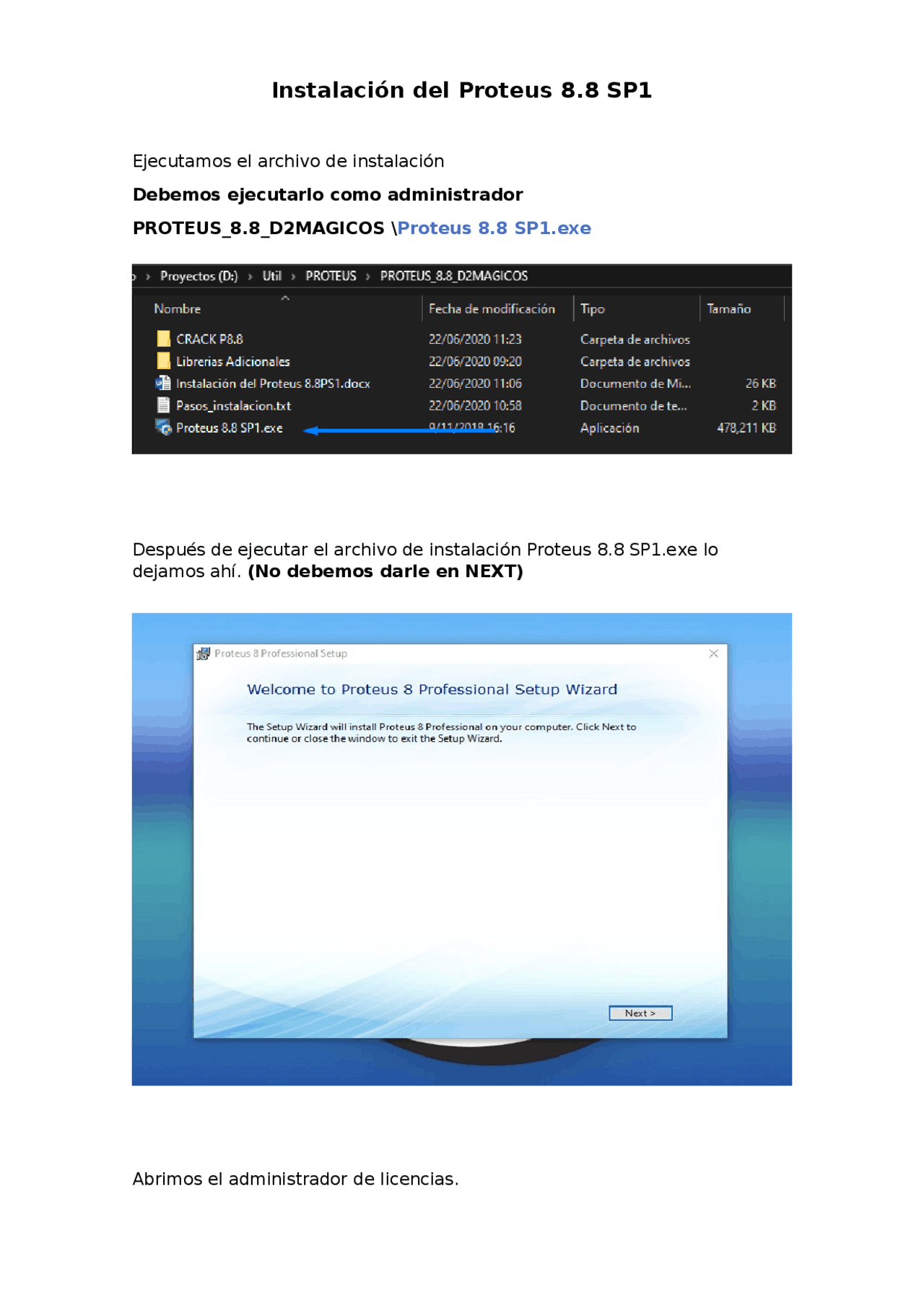Es un documento avanzado que sirve para la instalación de proteus y el uso en información ...