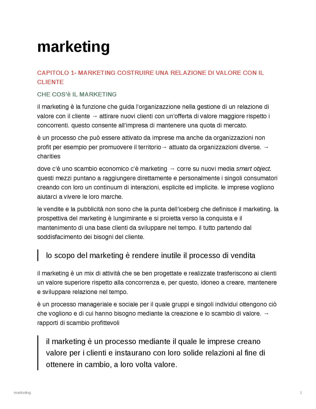 Guida al marketing: mercato e bisogni del consumatore | Dispense di Marketing | Docsity