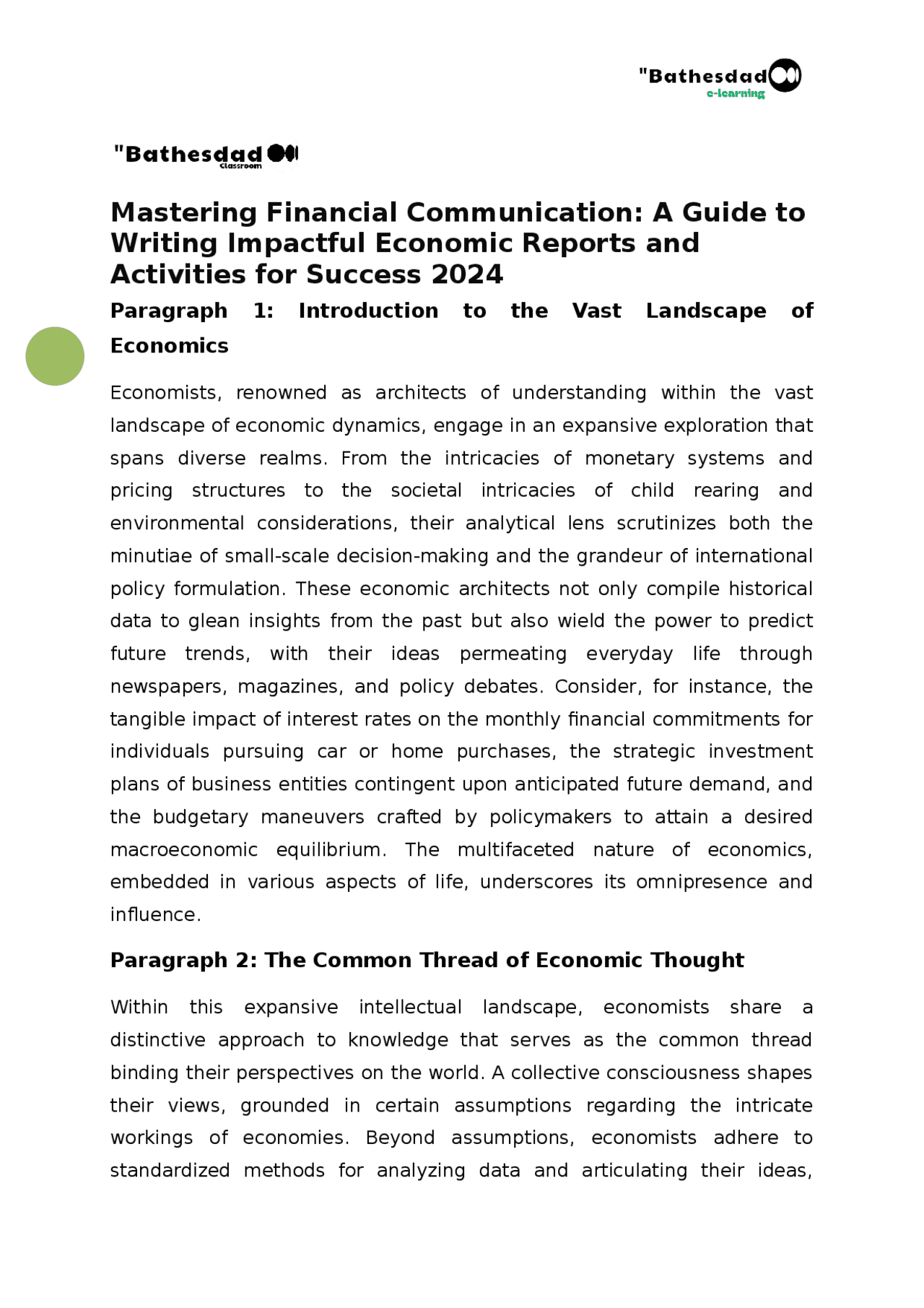 Mastering Financial Communication: A Guide to Writing Impactful ...