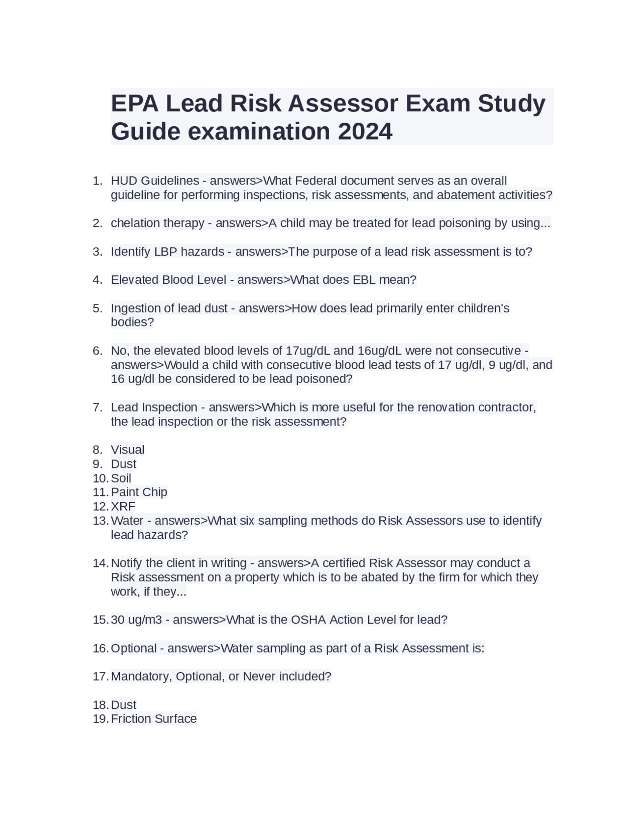 HUD Guidelines for Lead Inspections, Risk Assessments, and Abatement ...