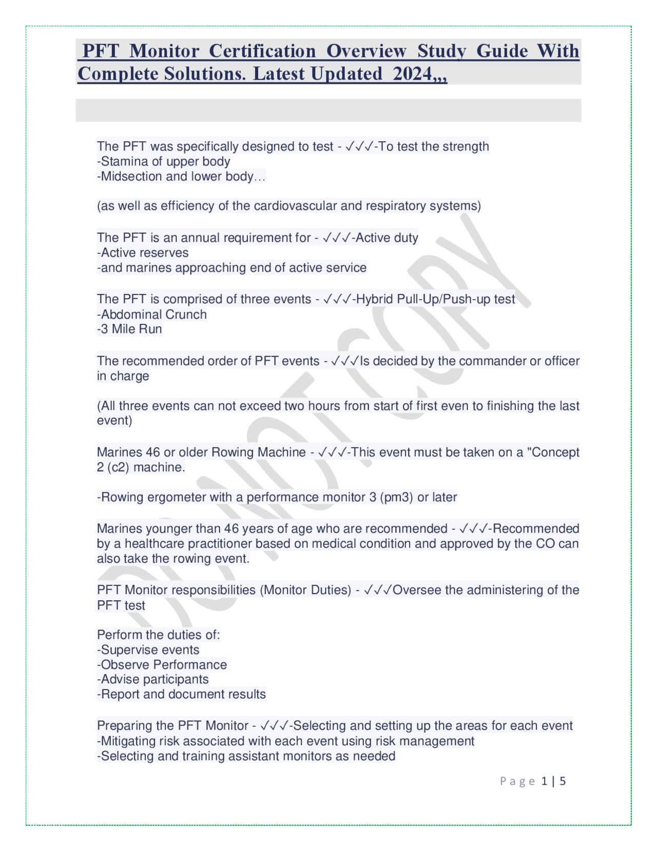 PFT Monitor Certification: A Comprehensive Study Guide for PFT Events ...