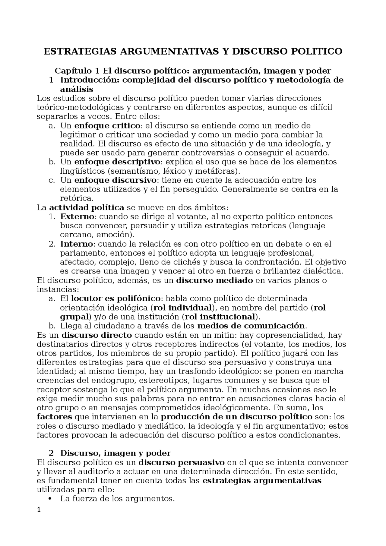 Riassunto Estrategias argumentativas y discurso político | Sintesi del ...