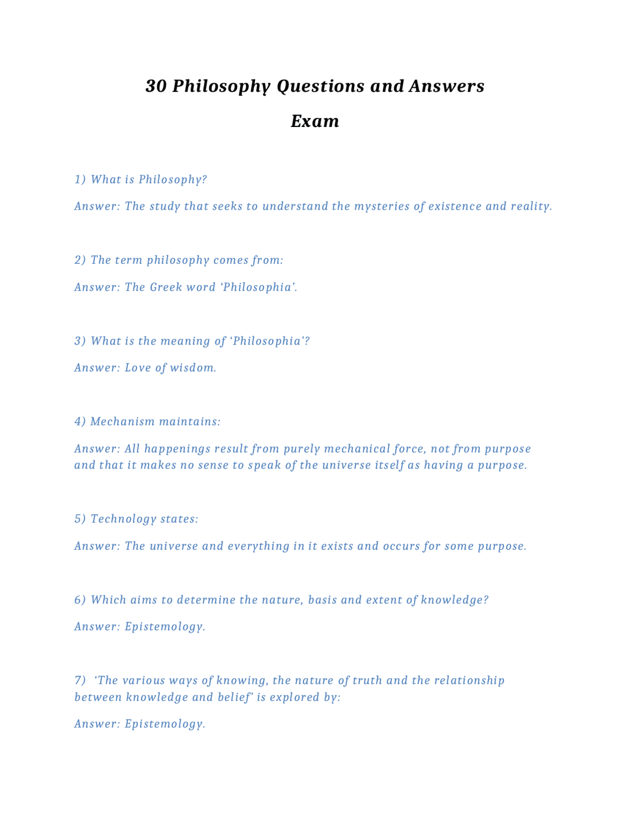 30 Philosophy Questions and Answers: A Comprehensive Guide | Exams ...