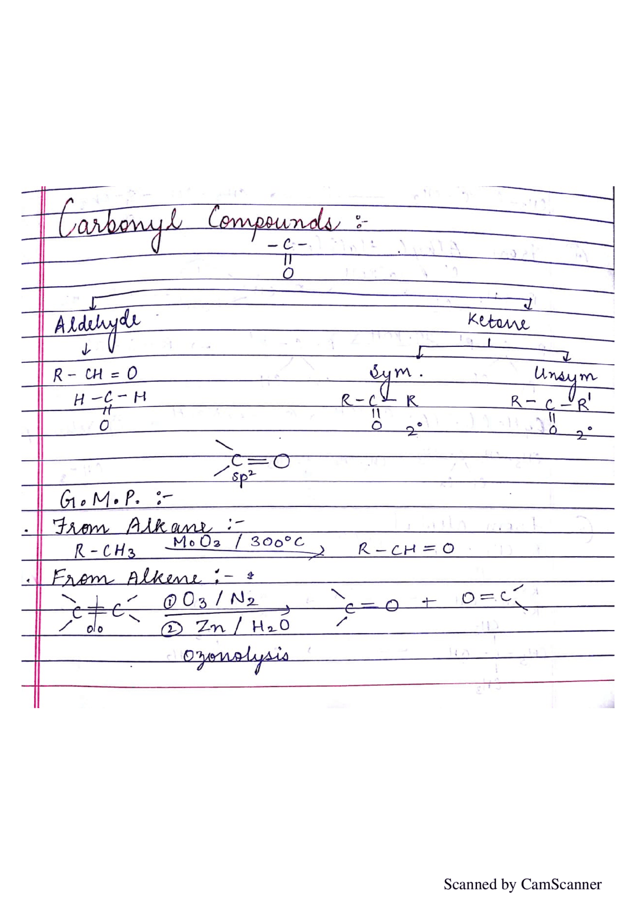 organic handwritten notes | Study notes Chemistry | Docsity