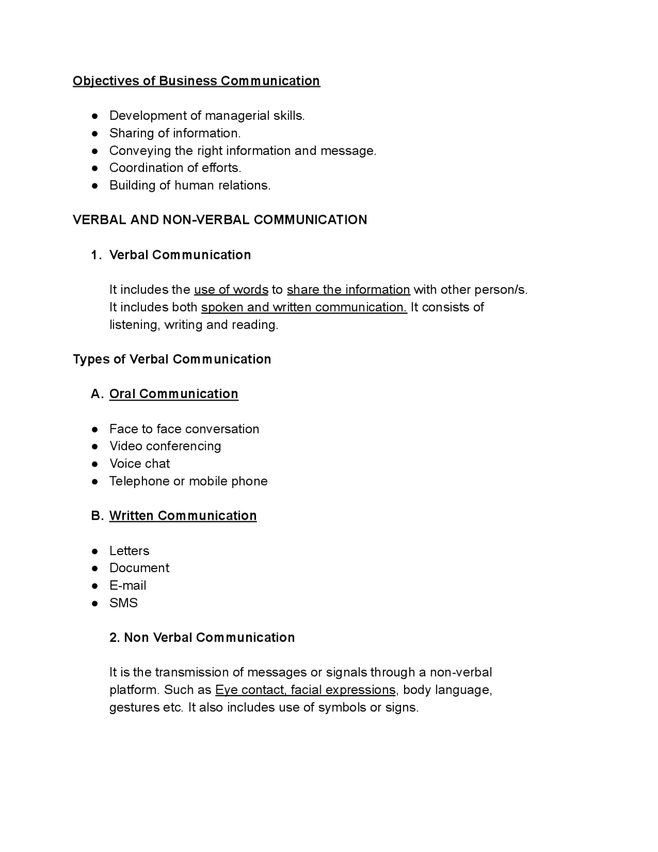 Business Communication: Objectives and Types of Verbal and Non-Verbal ...