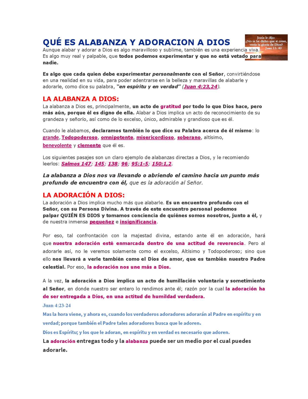 Alabanza y adoración a Dios: significado, estilo y significado bíblico ...