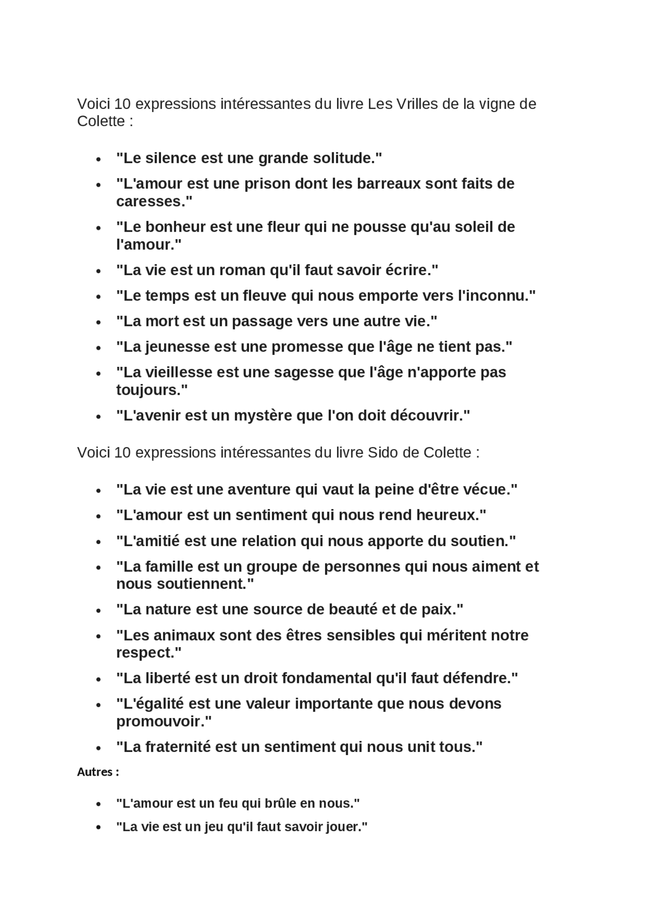 Les 20 citations de la fameuse Colette | Study notes Design | Docsity