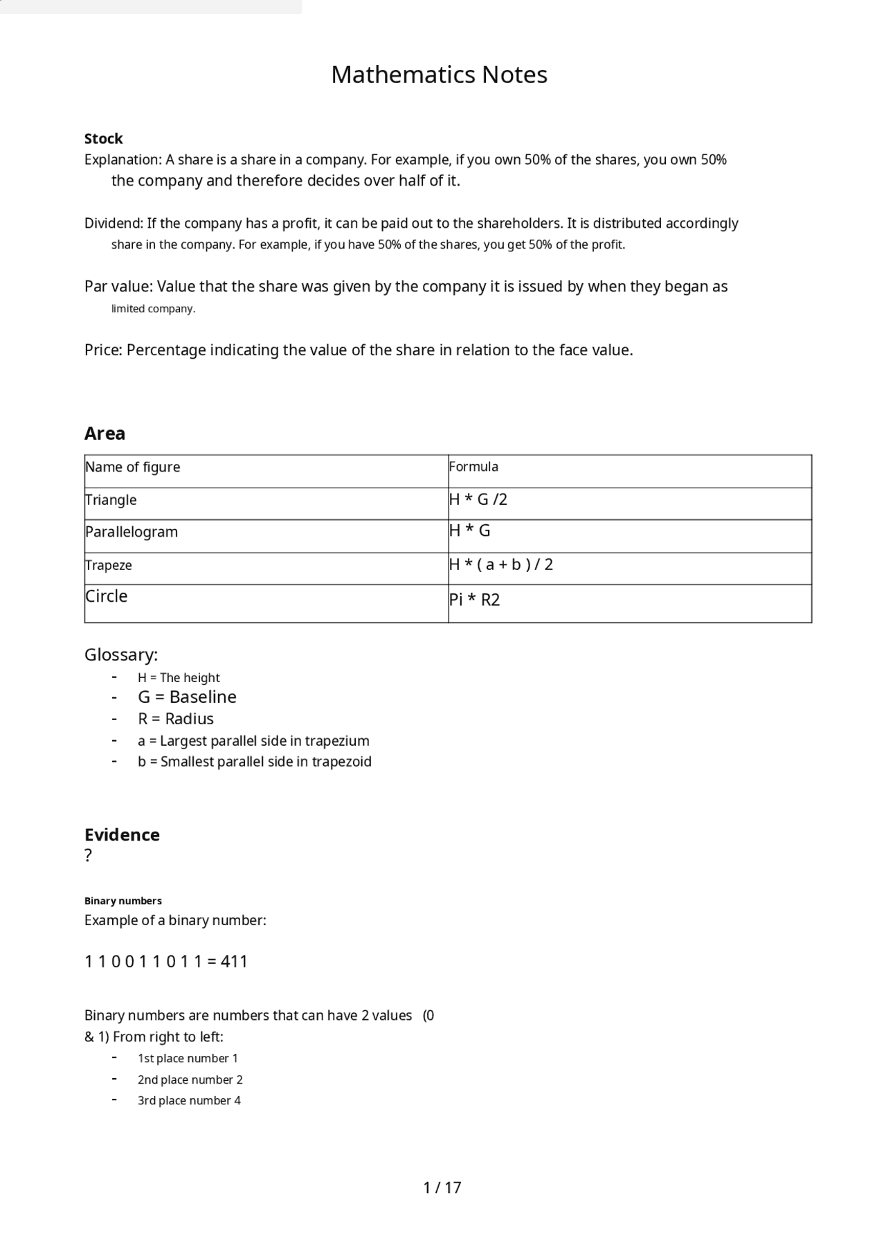 HIGH SCHOOL LEVEL MATH FORMULAS AND NOTES | Study notes Mathematics ...