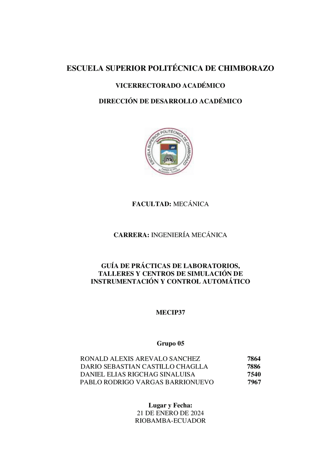 Guía de prácticas de laboratorios y simulación de instrumentación y control automático - P ...