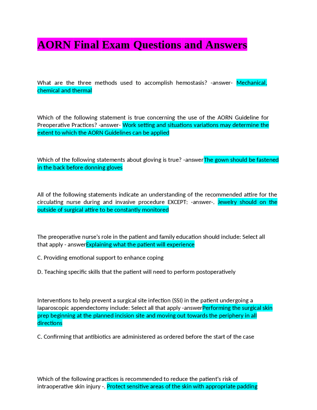 Preop Nursing: Patient Education, Skin Prep, Meds, and Instrument ...