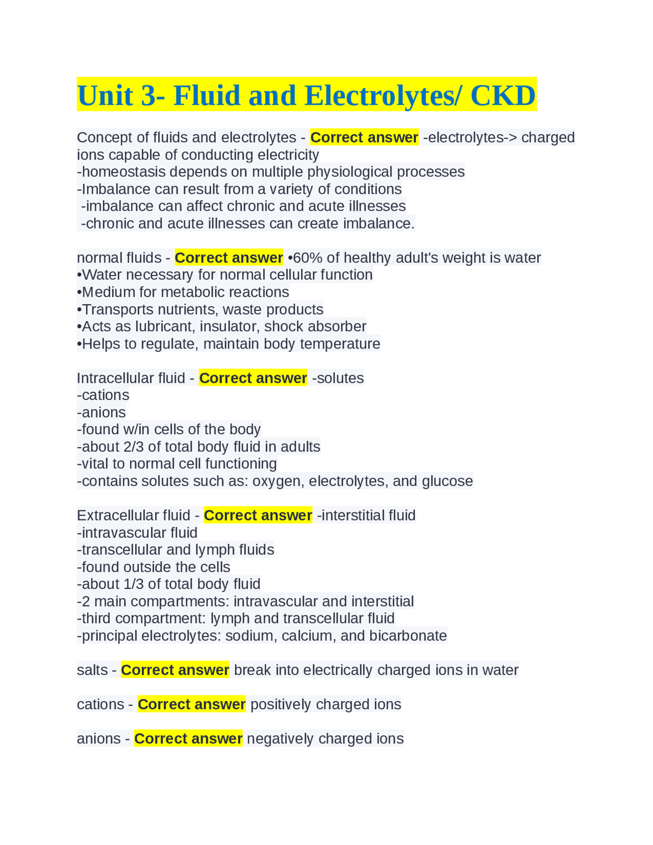 Understanding Body Fluids: Composition, Functions, and Electrolytes ...