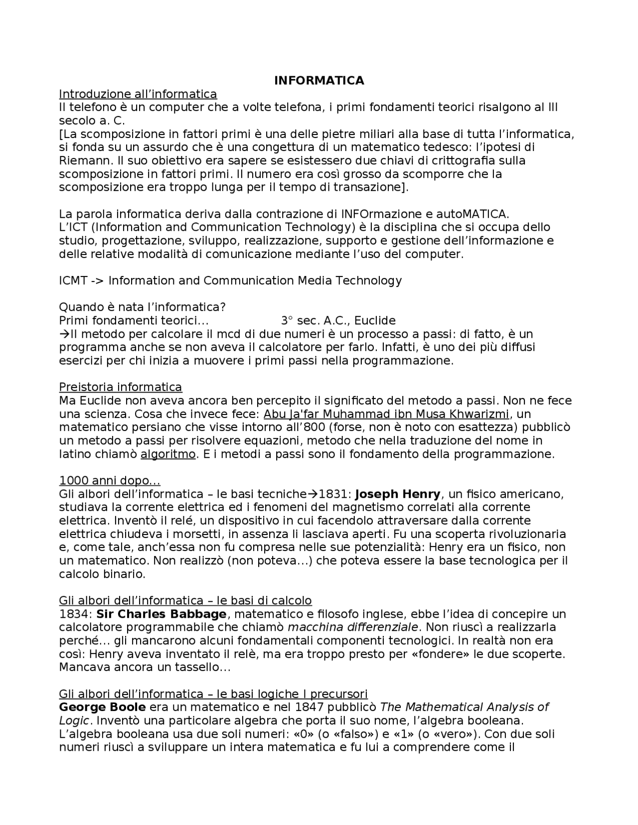 esame informatica progredita | Slide di Informatica gestionale | Docsity