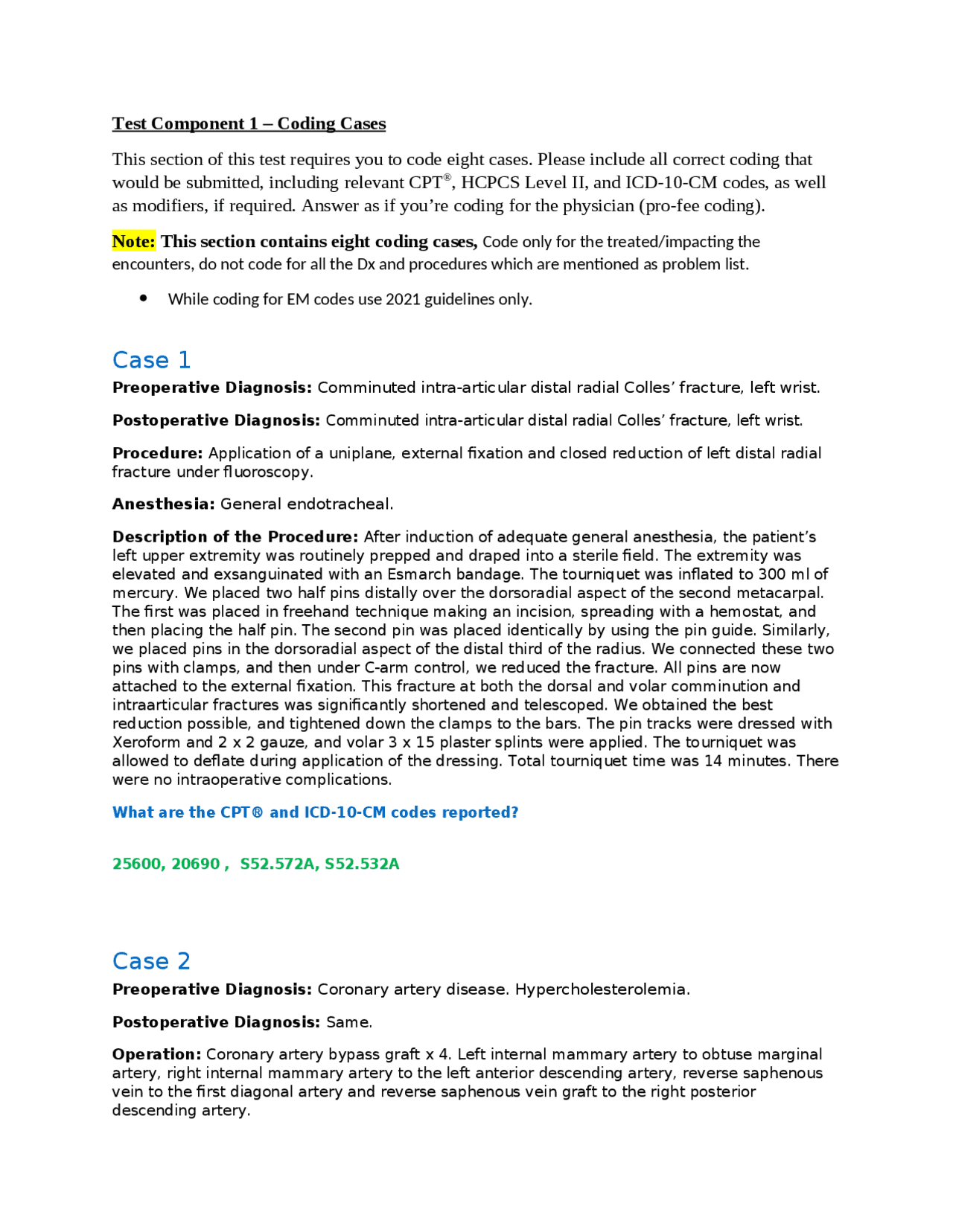 CPC 2024 UPDATED QUESTIONNAIRE WITH ANSWERS | Study notes Medical ...