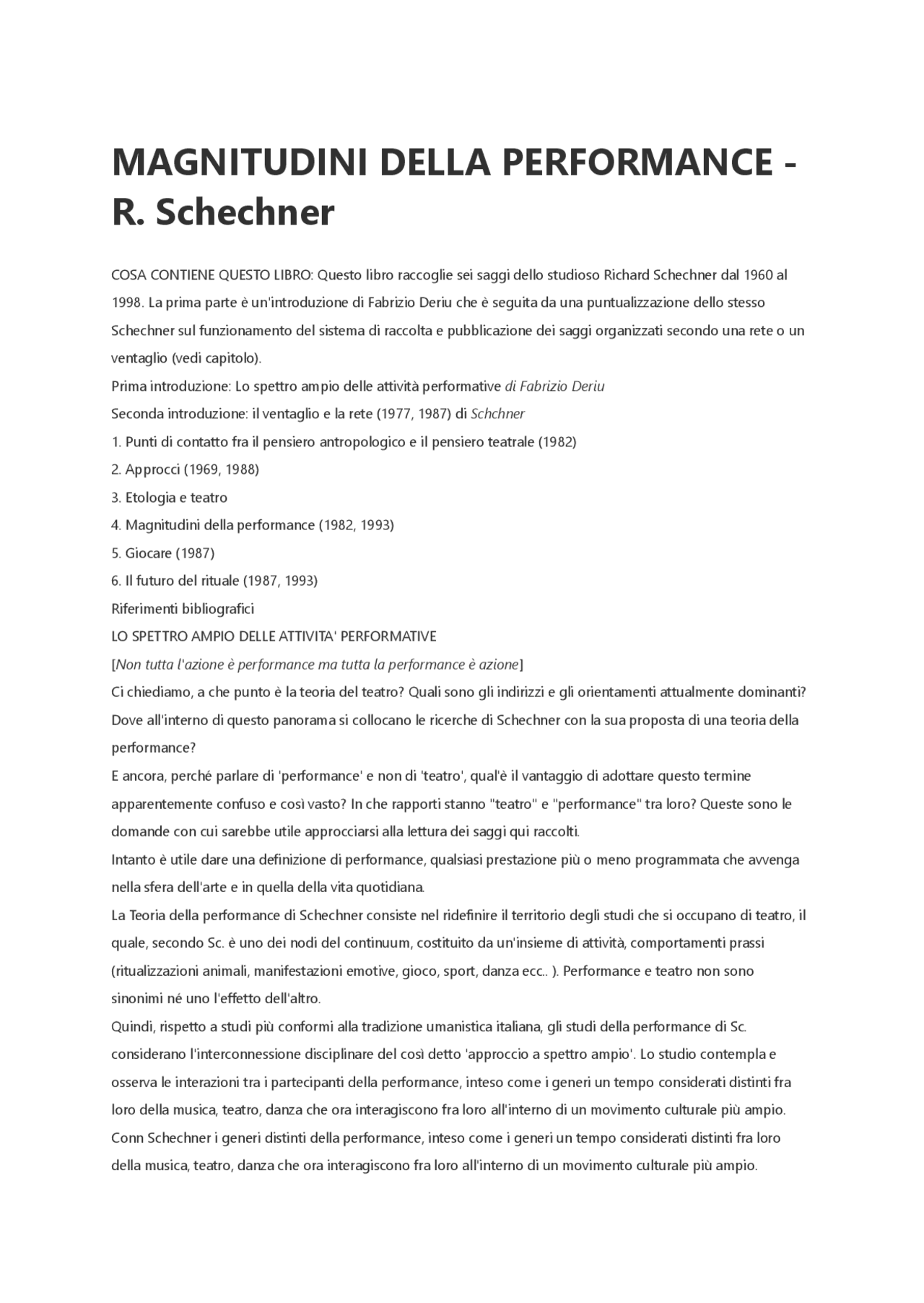 Teoria della Performance: Schechner e il Teatro nella Vita Quotidiana ...