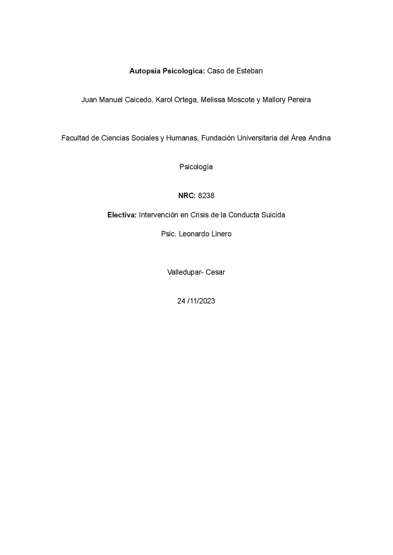 Autopsia Psicológica: Caso de Esteban - Análisis de un posible suicidio adolescente ...