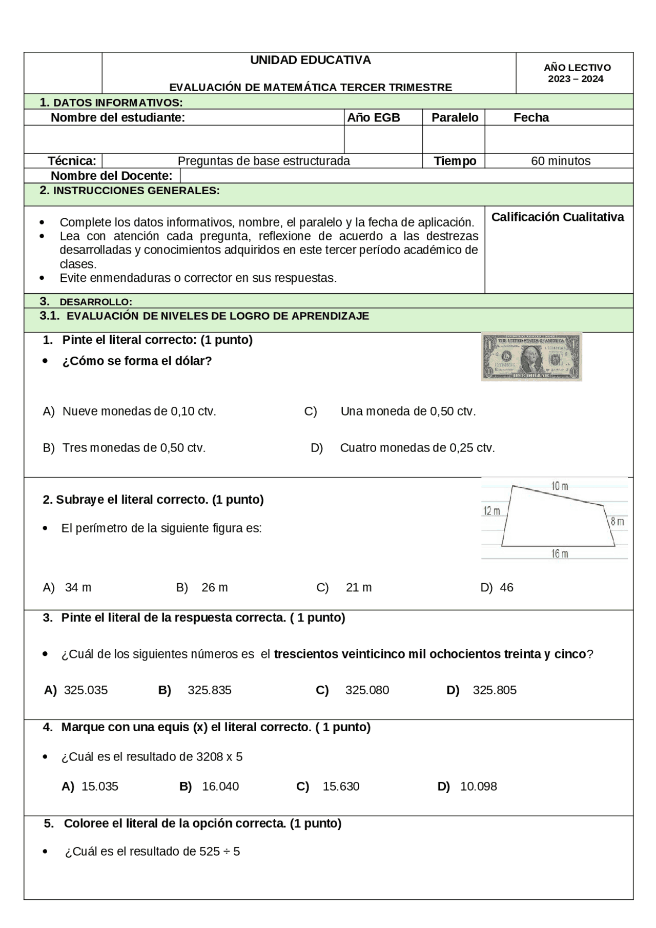 Ejercicios De Matematicas Para 4to Grado