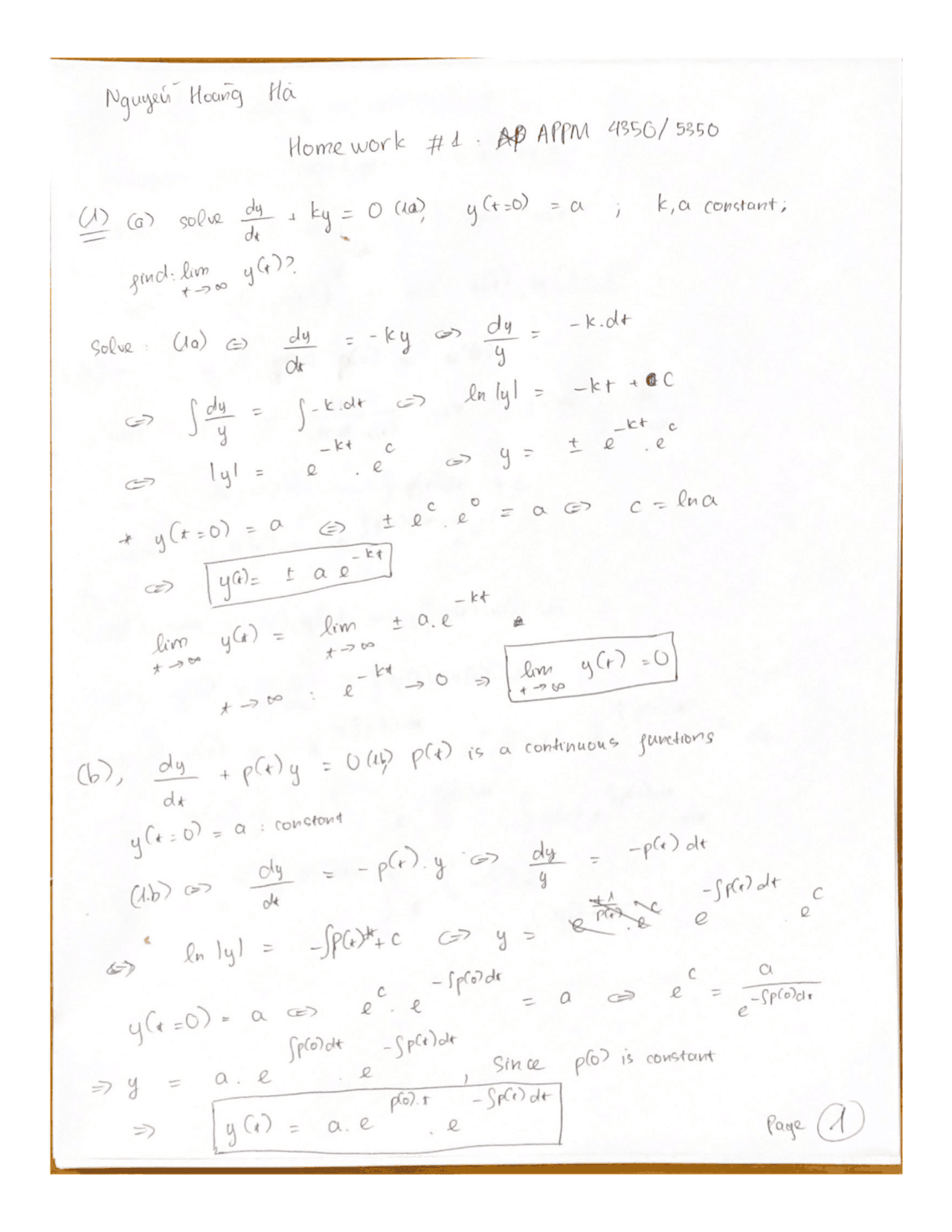 Homework 1 Of Fourier Series And Bvps Exercises Applied Mathematics Docsity
