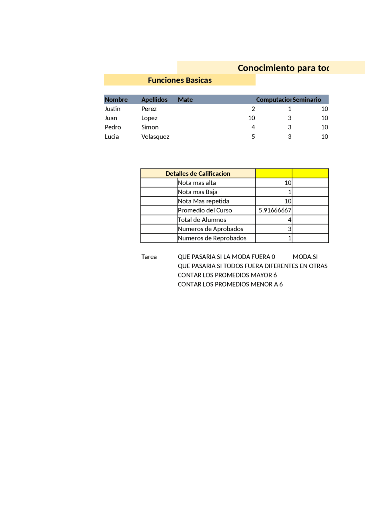 Formulas automáticas | Diapositivas de Informática | Docsity