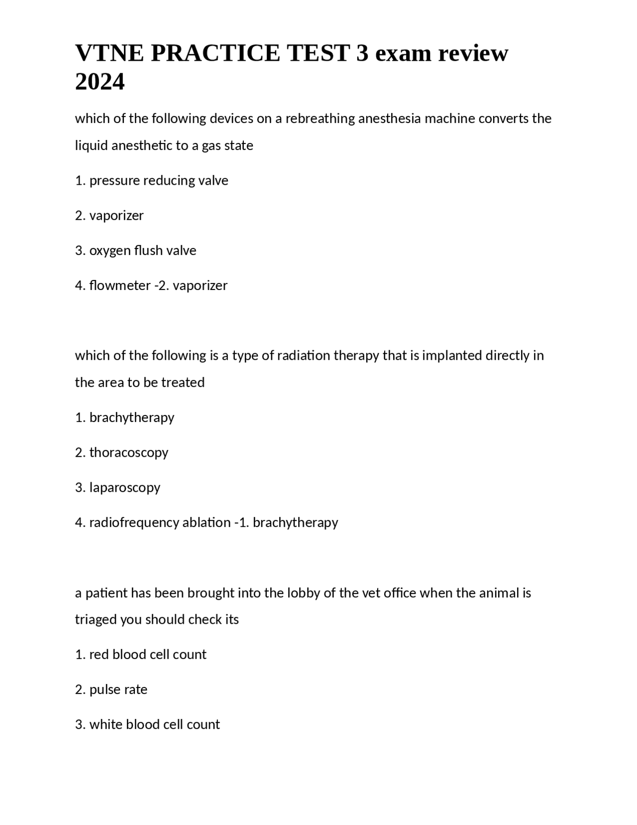VTNE Practice Test 3: Anesthesia and Veterinary Surgery Review | Exams ...