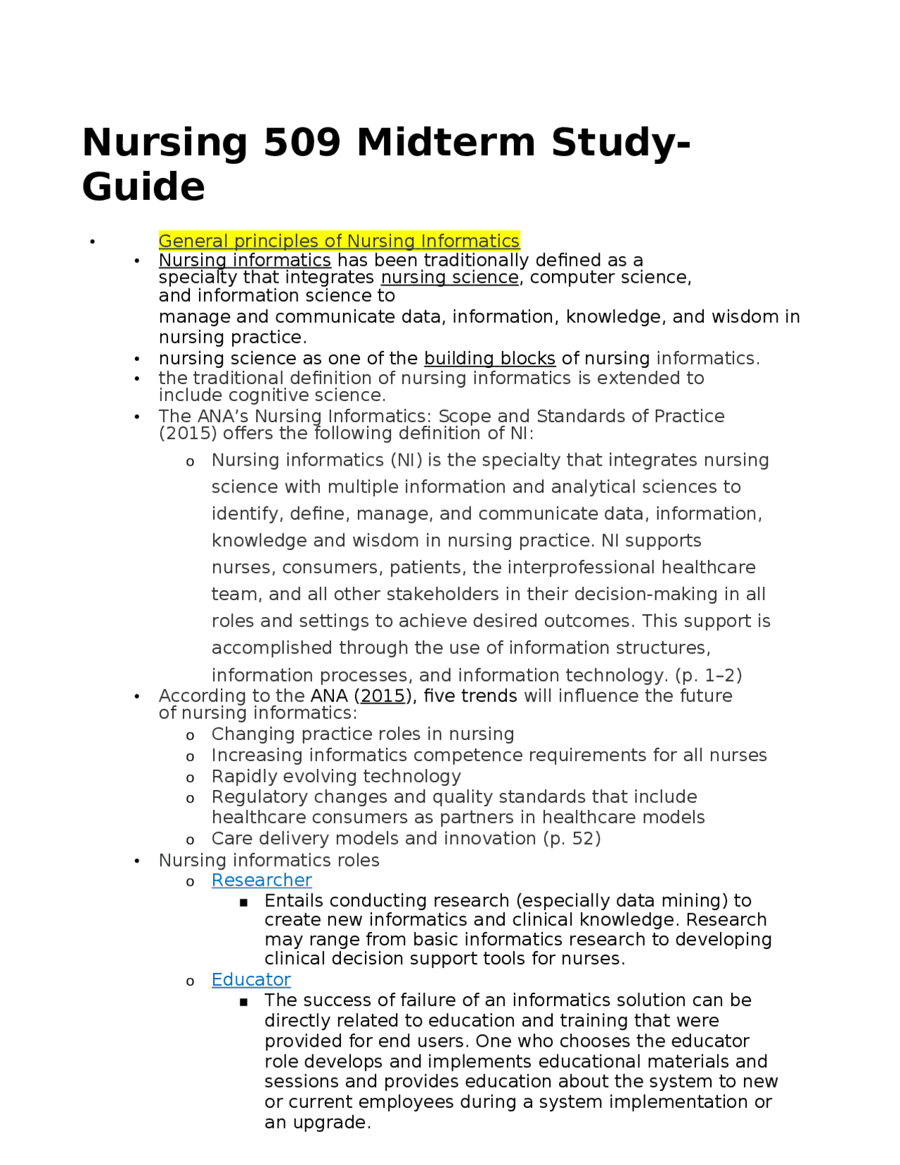Nursing Informatics: Definition, Roles, and Competencies | Study Guides ...