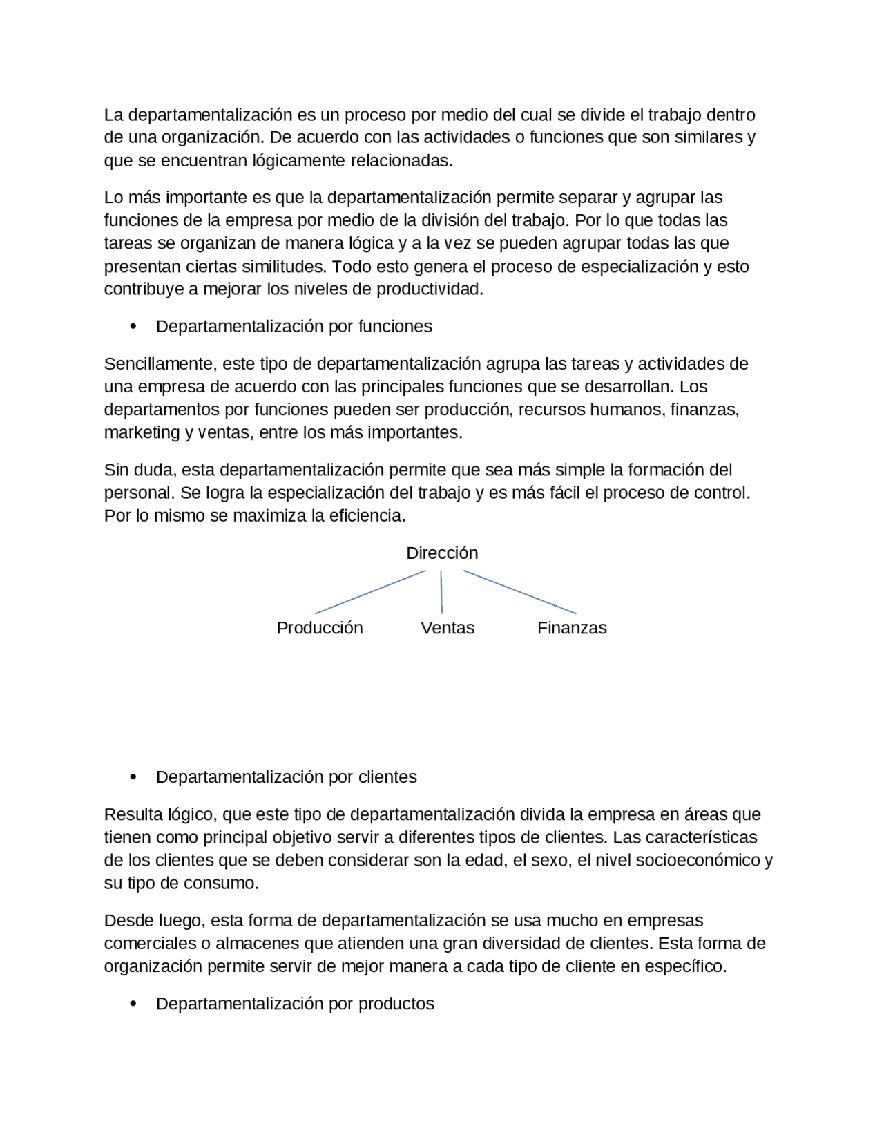 Procesos de departamentalización y reestructuración: mejora de ...
