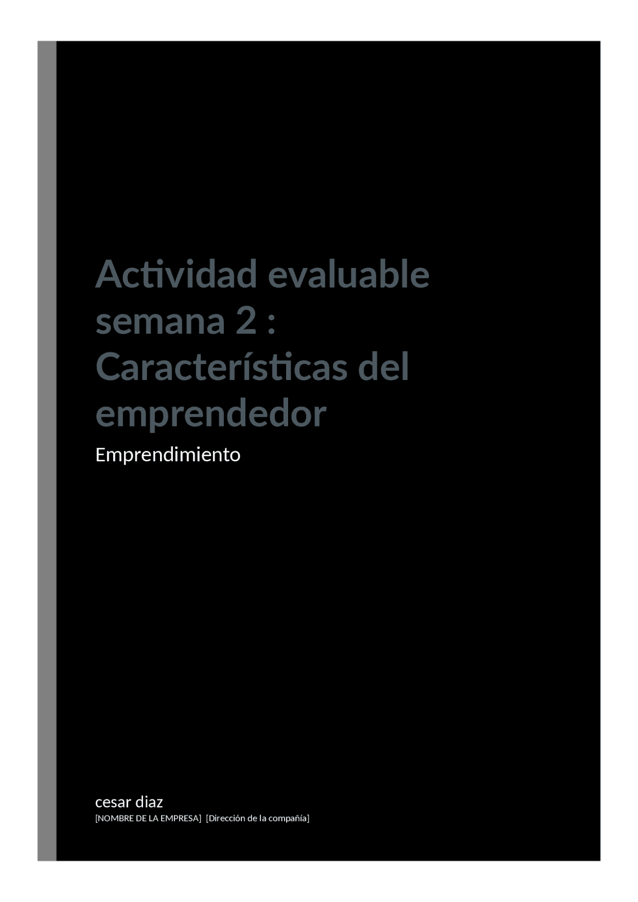 actividad evaluable semana 2 emprendimiento | Ejercicios de Iniciación a la Actividad ...