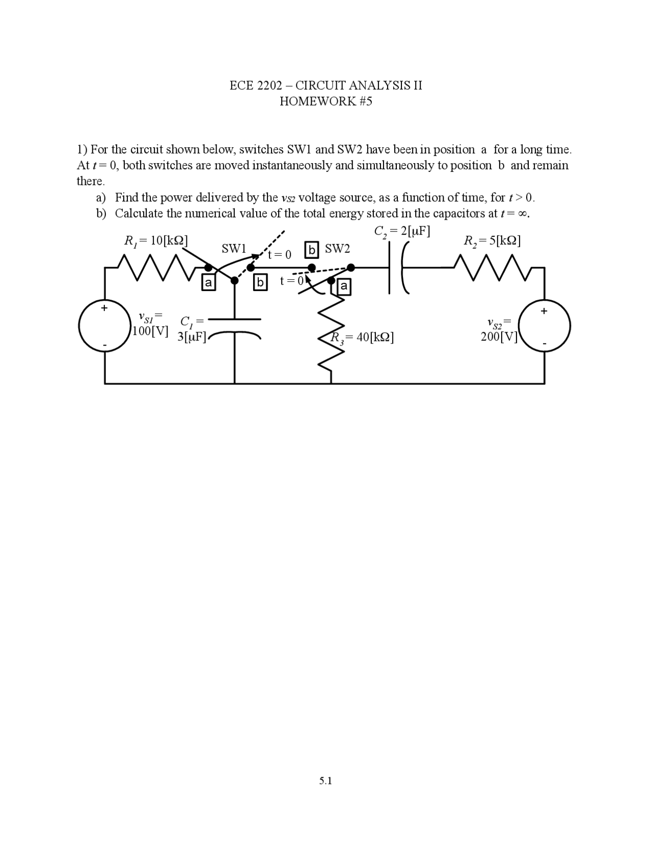 Circuit Analysis II: Homework Solutions for Various Circuit Configurations | Assignments ...