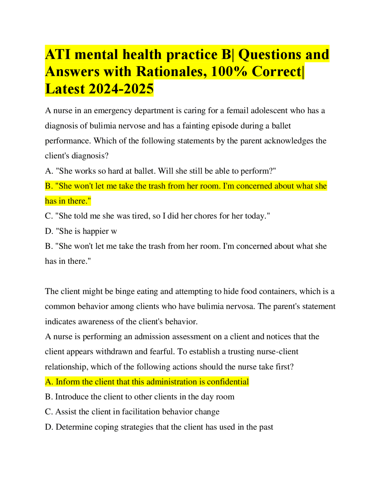 Mental Health Nursing: Identifying and Addressing Common Behaviors and ...