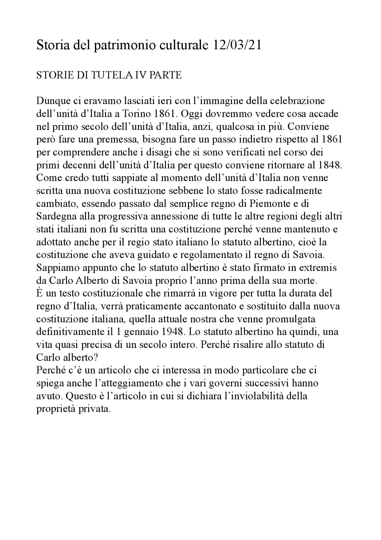 Lezione di storia del patrimonio culturale | Sbobinature di Storia ...