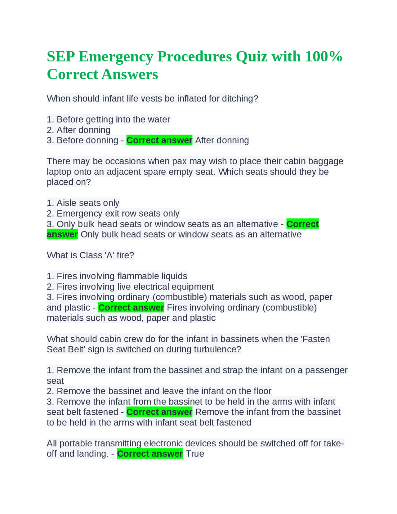 Airplane Emergency Procedures: Cabin Crew Responsibilities | Exams ...