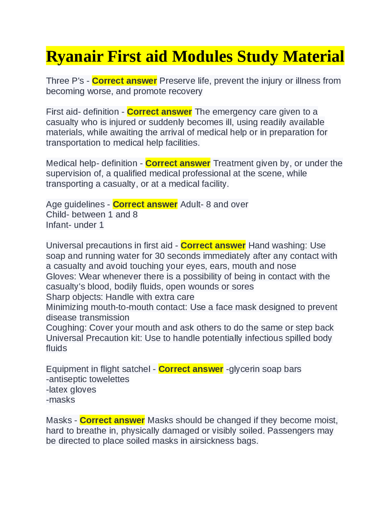 First Aid Procedures: Assessing and Caring for Injuries and Illnesses ...