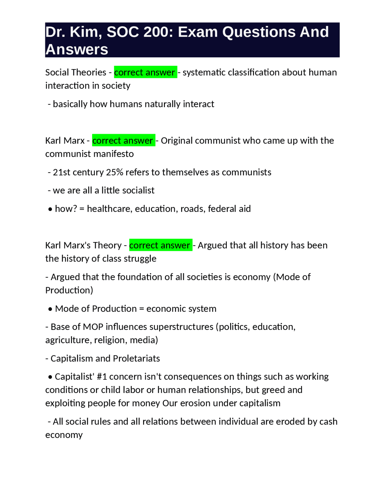 SOC 200: Exam Questions and Answers - Social Theories and Criminology ...