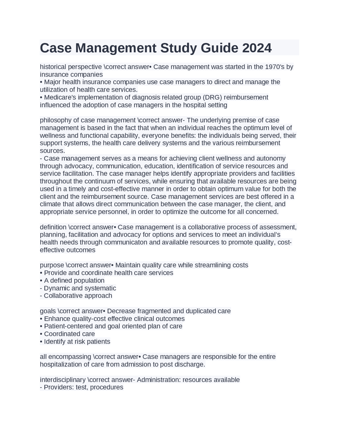 Case Management: Role, Goals, and Practical Applications | Exams ...