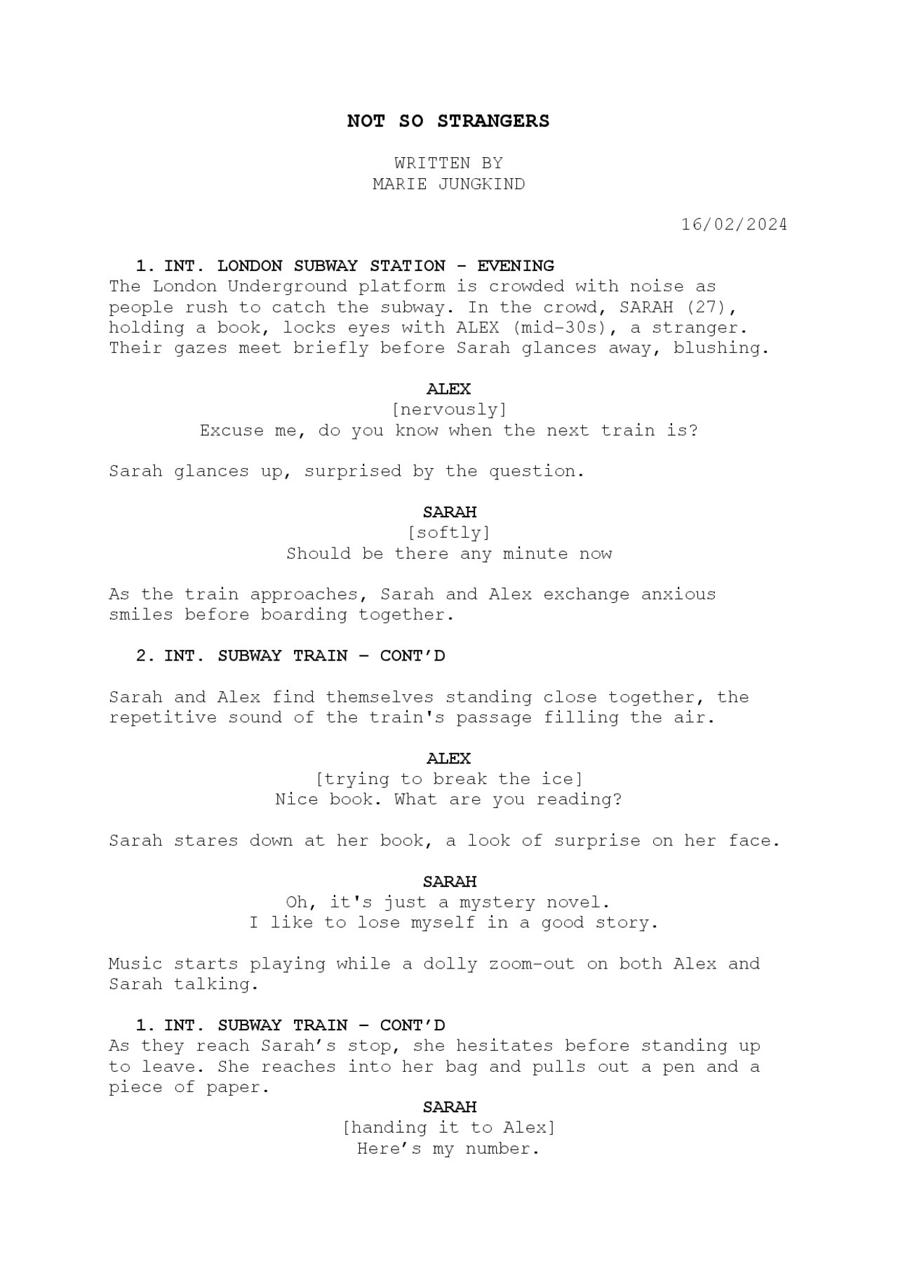 Assignment Script Writing | Ejercicios de Comunicación Audiovisual | Docsity