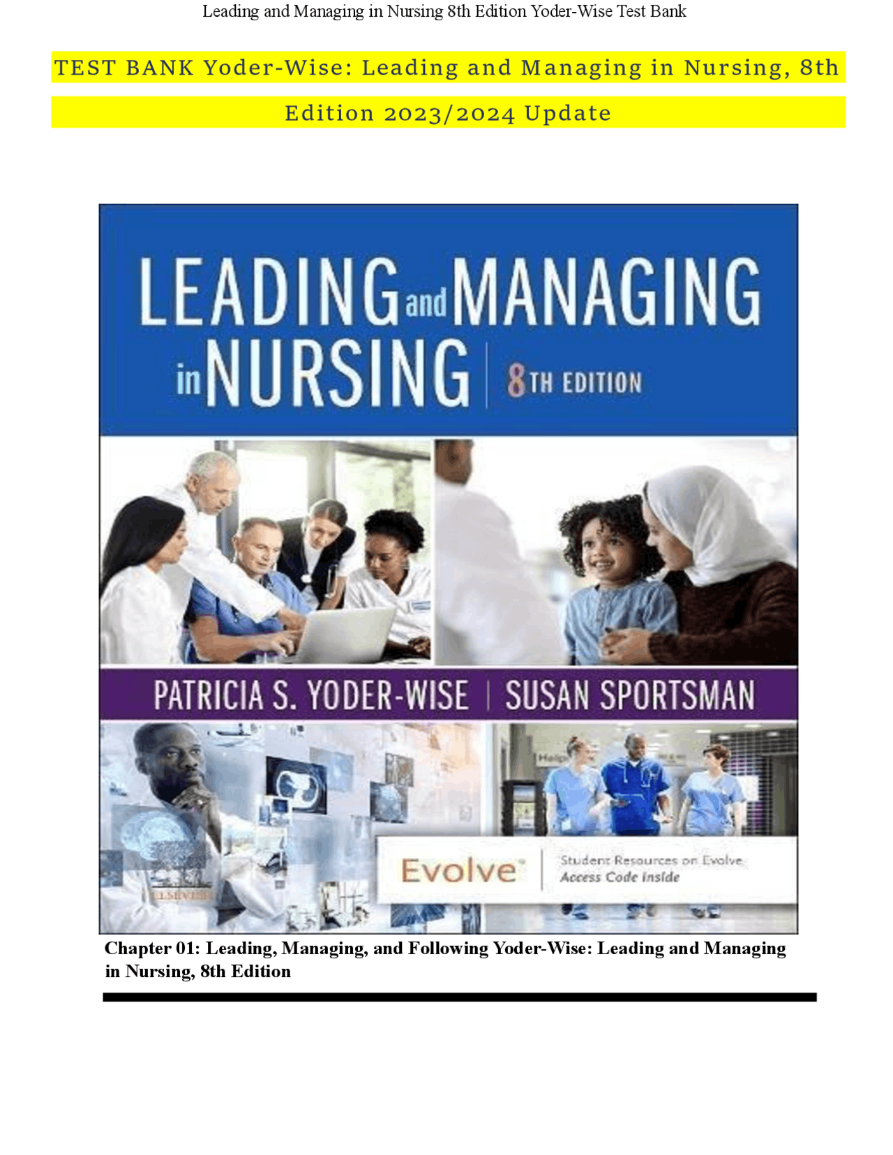 Latest 2023 Leading and Managing in Nursing, 8th Edition Patricia S ...