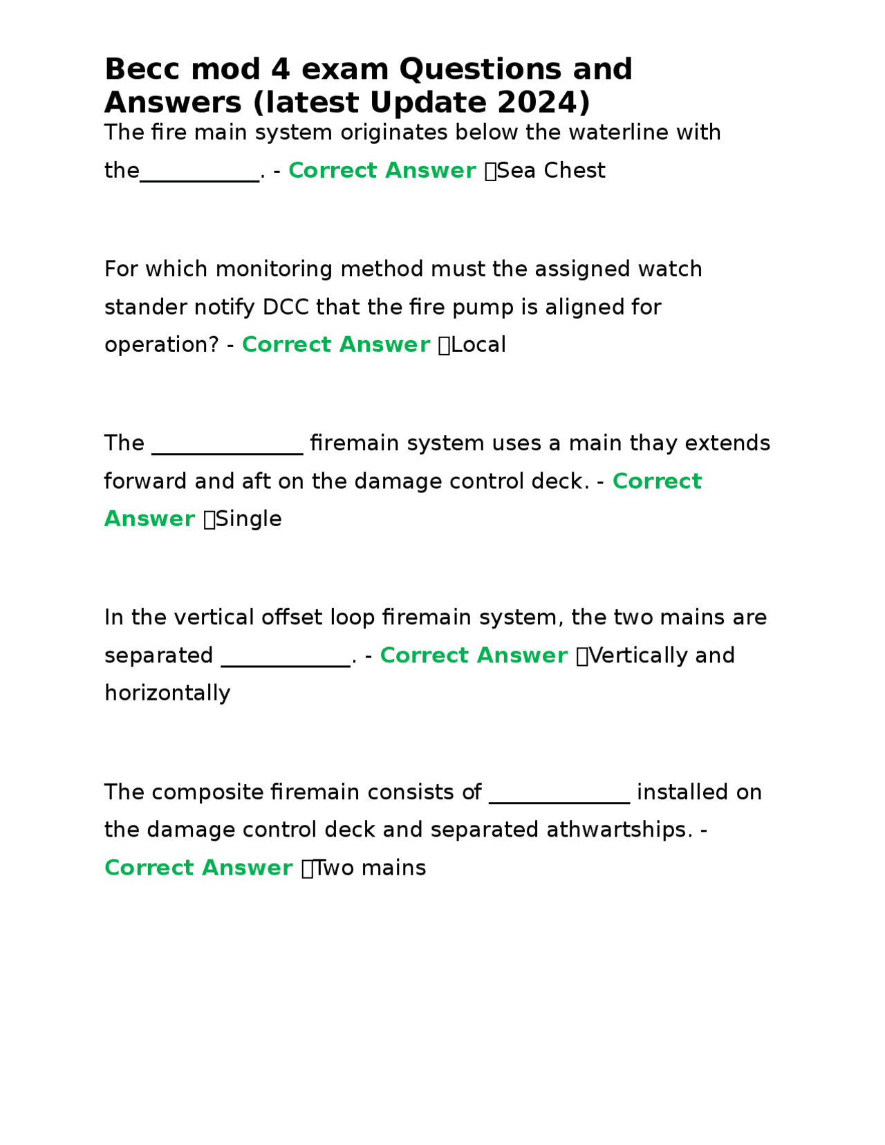BECC Mod 4 Exam Questions and Answers (2024) | Exams Nursing | Docsity