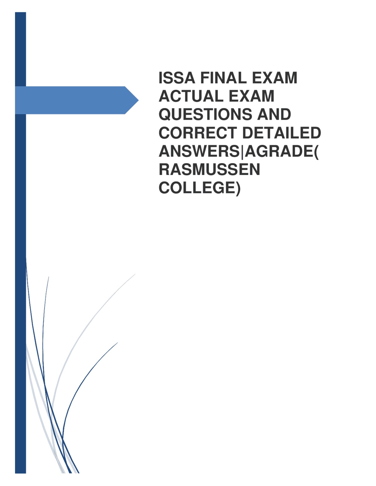 ISSA FINAL EXAM ACTUAL EXAM QUESTIONS AND CORRECT DETAILED ANSWERS ...