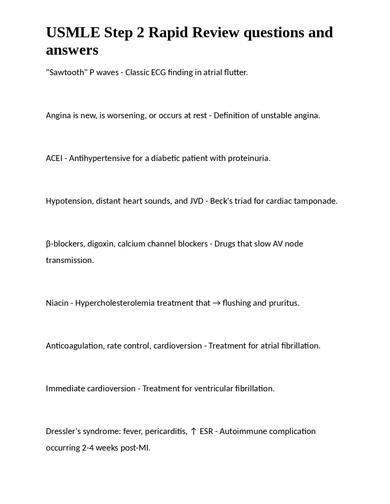 USMLE Step 2 Rapid Review Questions and Answers | Exercises Nursing ...