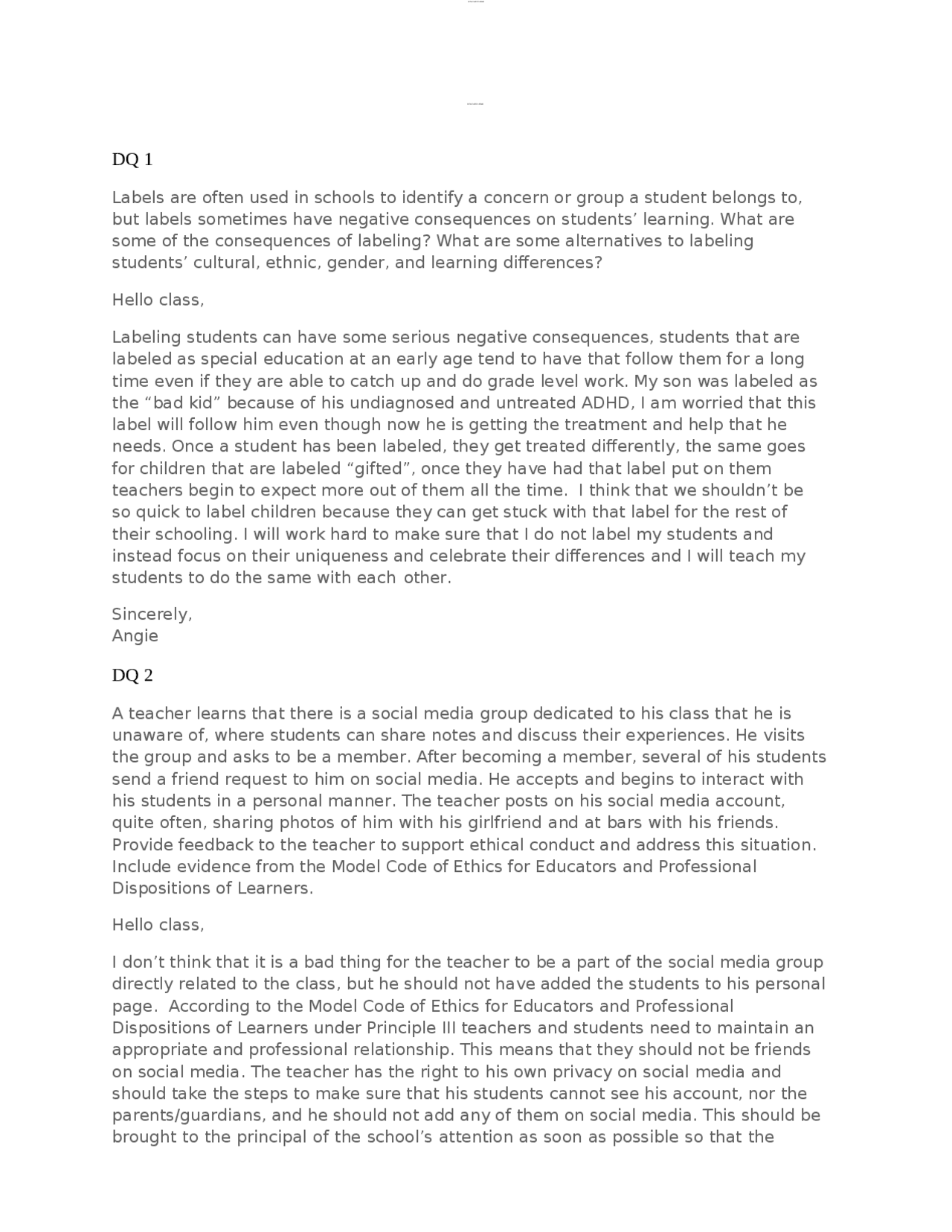 EDU 330 Week 6 Topic 6 DQ 1 & 2! RATED A+ | Assignments Advanced ...