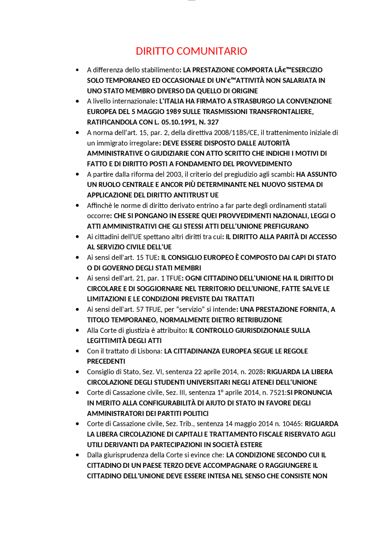 Paniere Diritto Comunitario, Scienze Motorie (L-22) Università Unipegaso | Panieri di Diritto ...