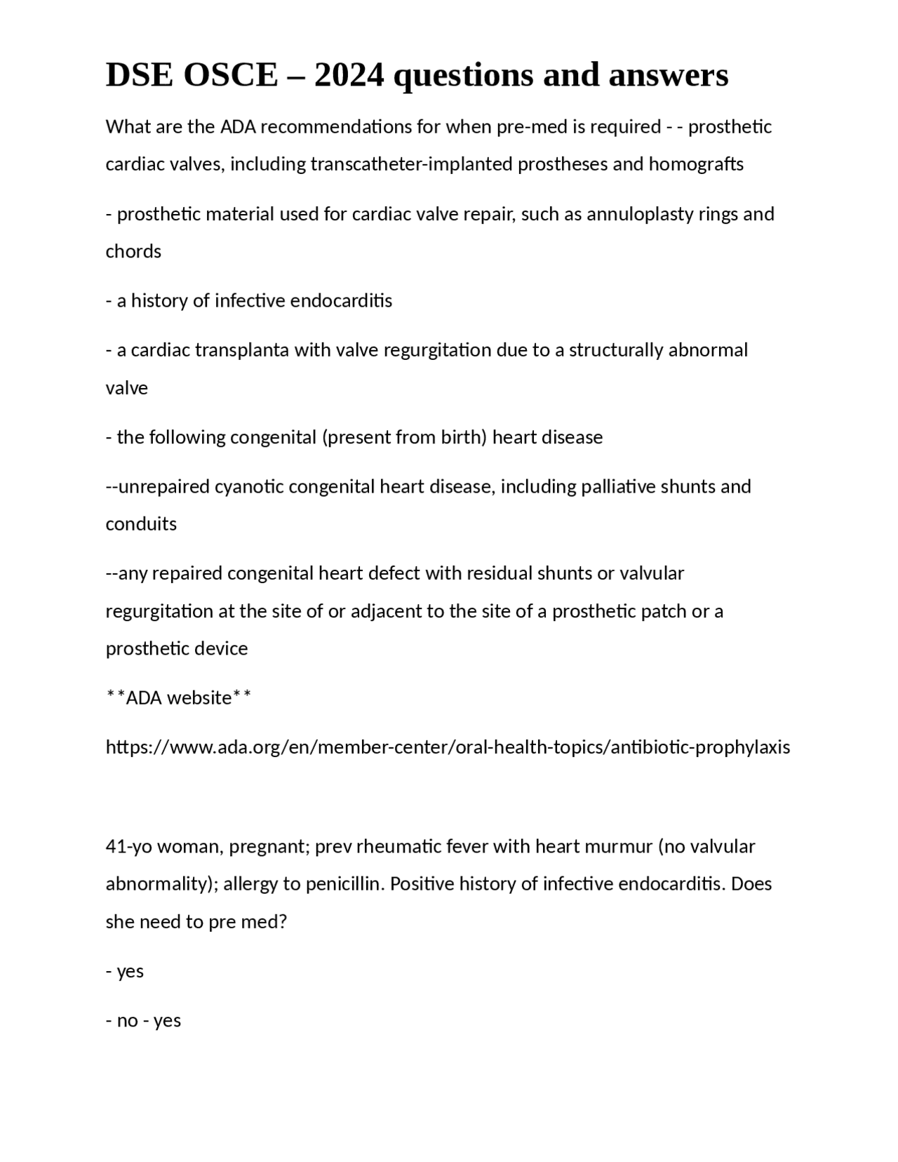 DSE OSCE – 2024 questions and answers | Exams Nursing | Docsity