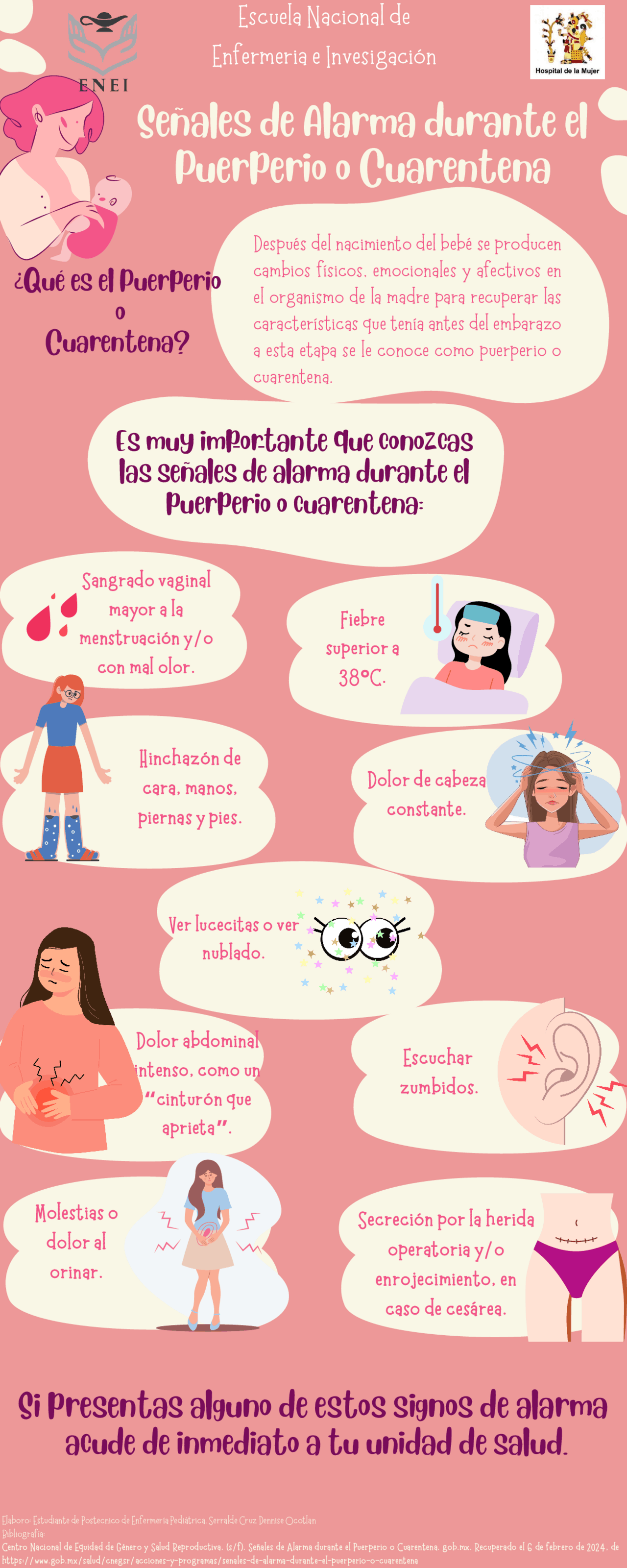 Signos de alarma durante el puerperio | Apuntes de Pediatría | Docsity