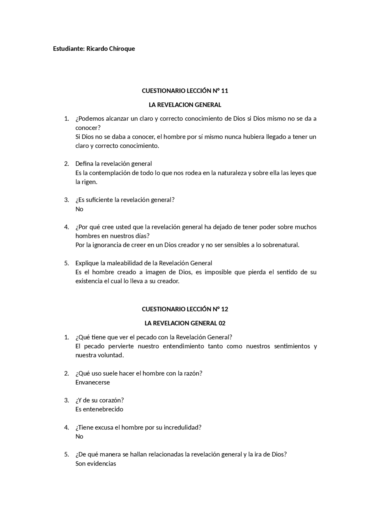 Cuestionarios Introduccion A La Teologia Resúmenes De Humanidades Y