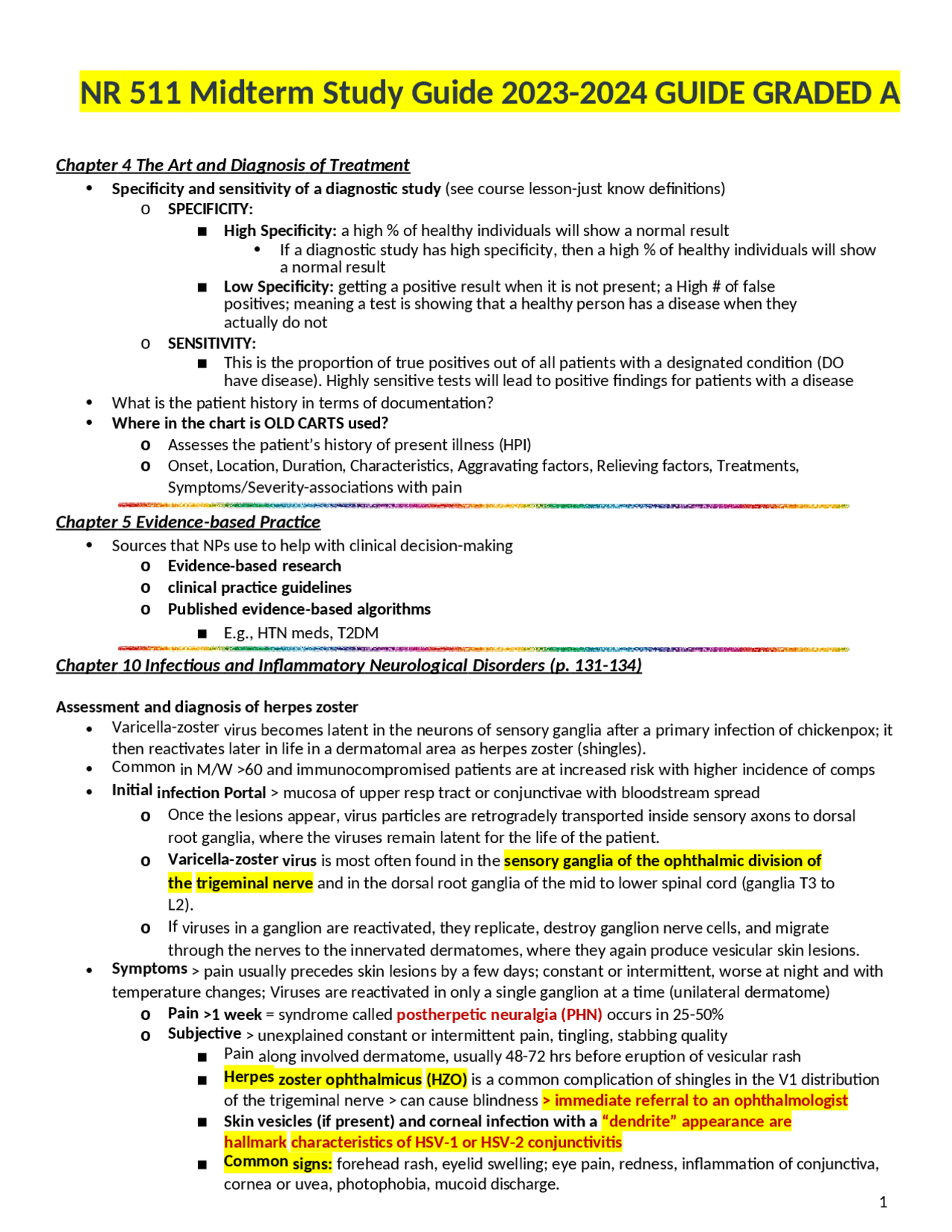 NR 511 Midterm Study Guide 2023-2024 GUIDE GRADED A | Study notes ...