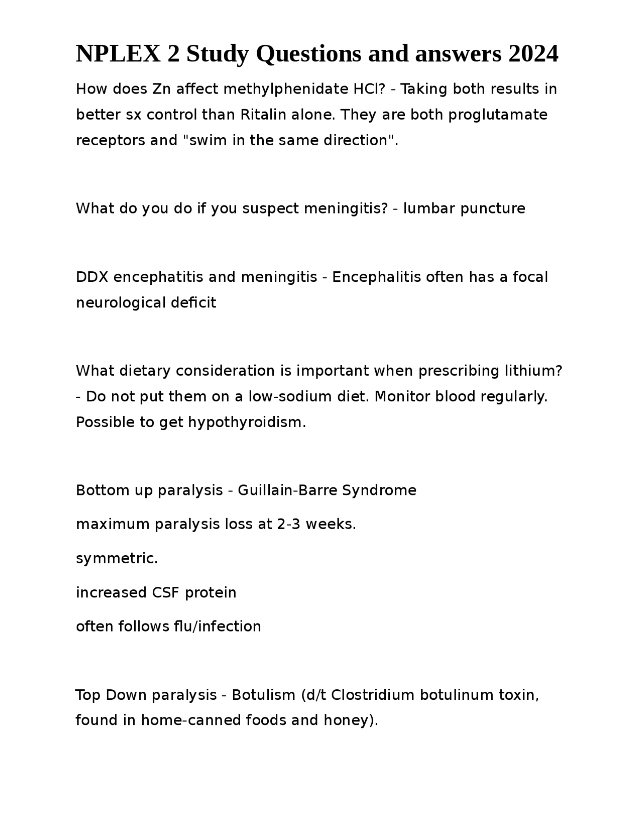 NPLEX 2 Study Questions and Answers 2024: Medical Emergencies and ...