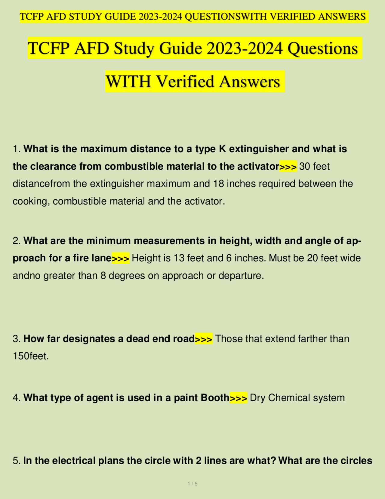 TCFP AFD STUDY GUIDE 2023-2024 QUESTIONSWITH VERIFIED ANSWERS | Exams ...